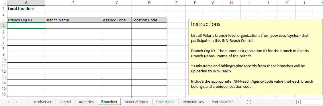 INN-Reach Configuration and Mapping Spreadsheet